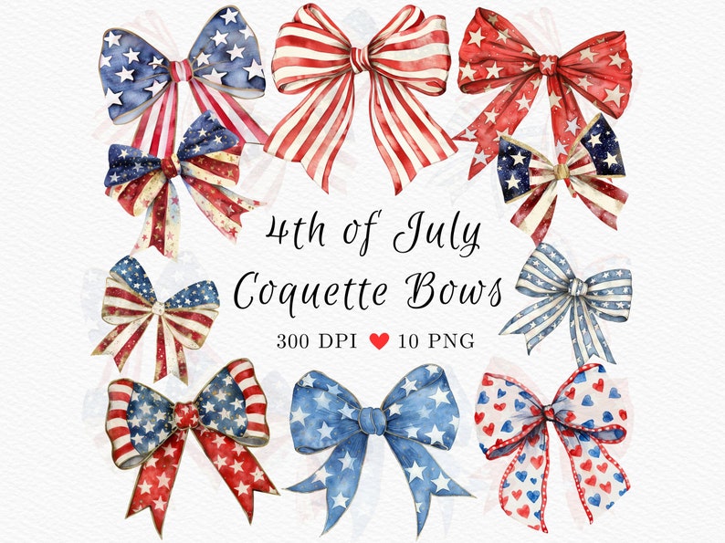 Coquette Bow PNG, 4th of July PNG, Patriotic Bow PNG, Soft Girl ...