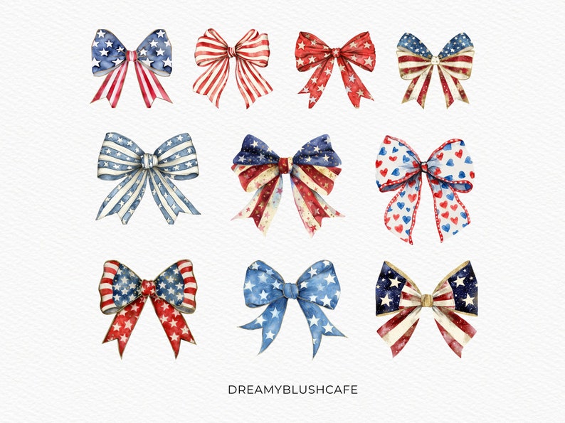 Coquette Bow PNG, 4th of July PNG, Patriotic Bow PNG, Soft Girl ...