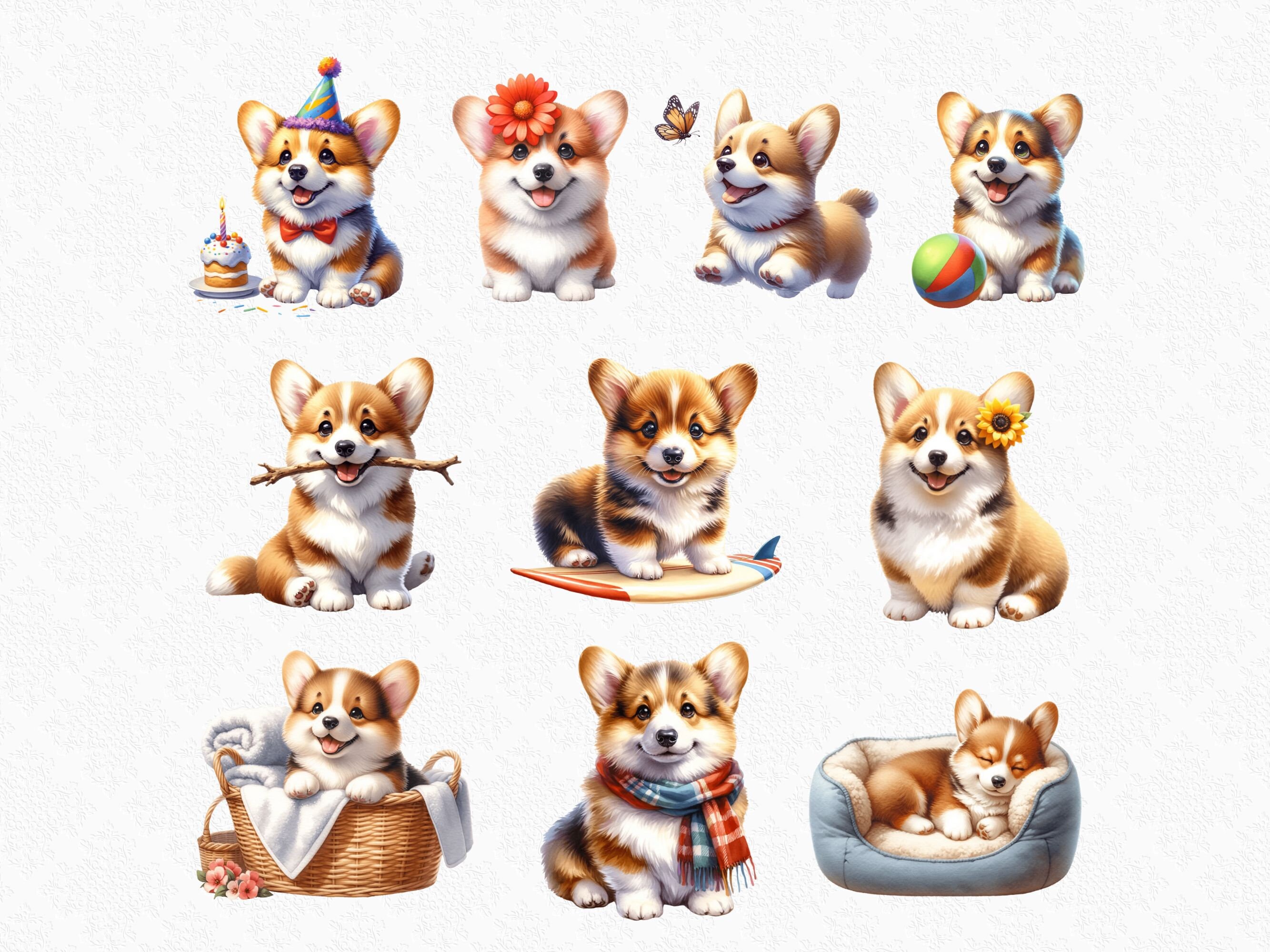 Corgi Clipart, Cute Dog PNG, Corgi Watercolor Clipart, Watercolor Welsh ...