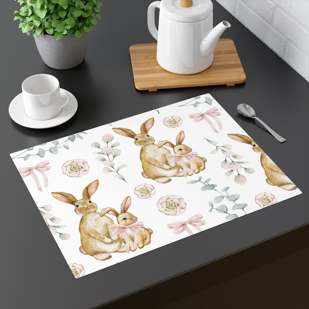 Easter Bunny Placemats, Spring Placemats, Easter Table Cloth, Easter ...