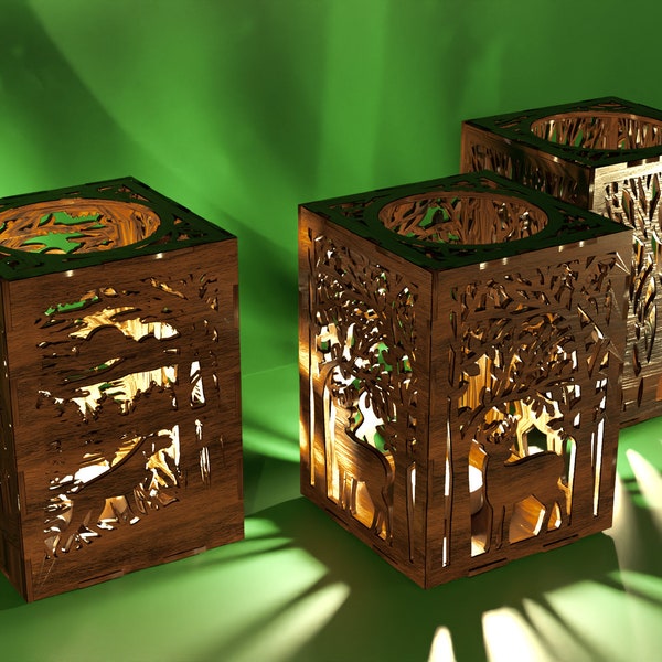 Laser Cut Wood Lamp - Etsy