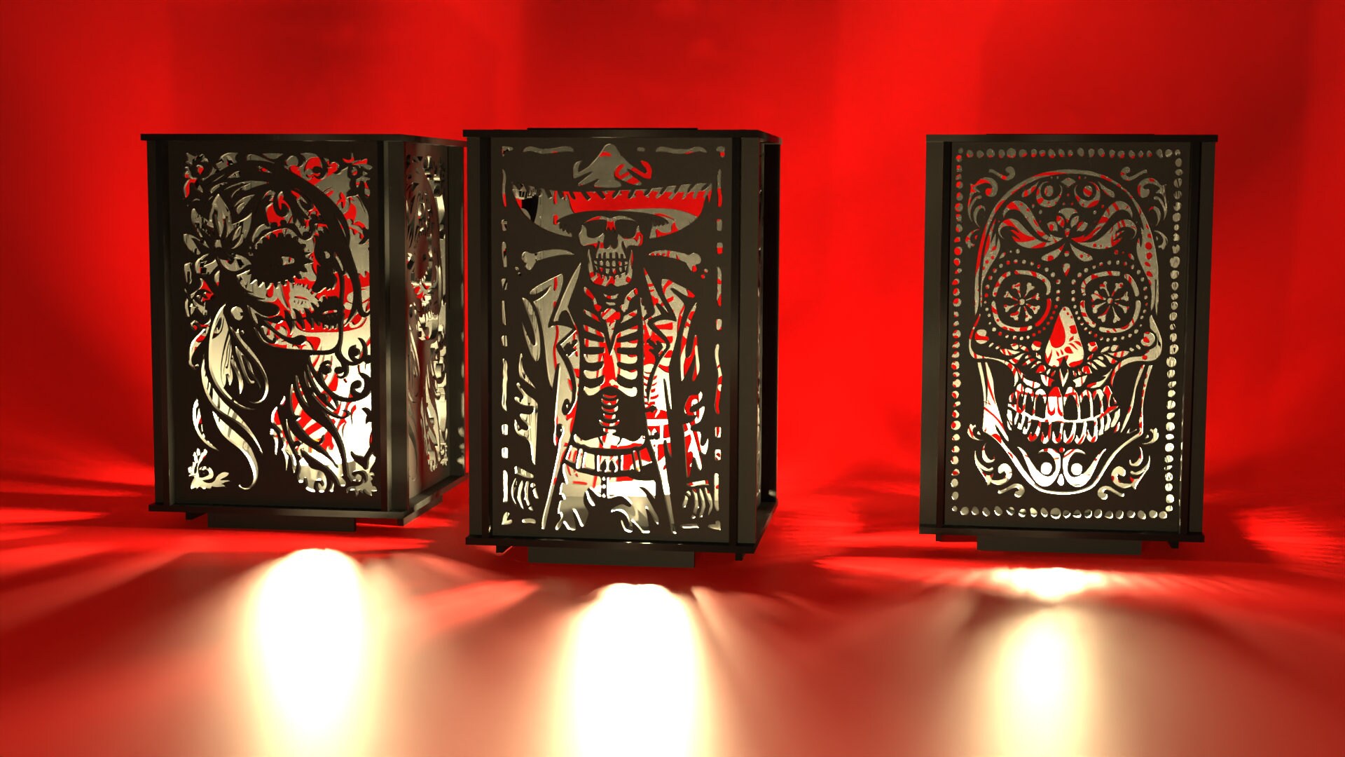 Day of the Dead dia De Los Muertos Lantern, Digital File 3mm & 5mm ...