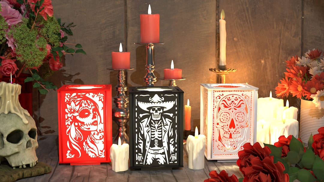 Day of the Dead (dia De Los Muertos) Lantern, Digital File 3mm & 5mm ...