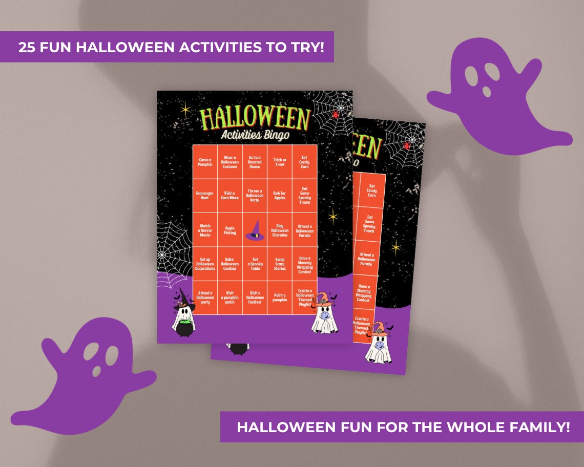 Halloween Bingo Party Game Printable Game Halloween Activity - Etsy