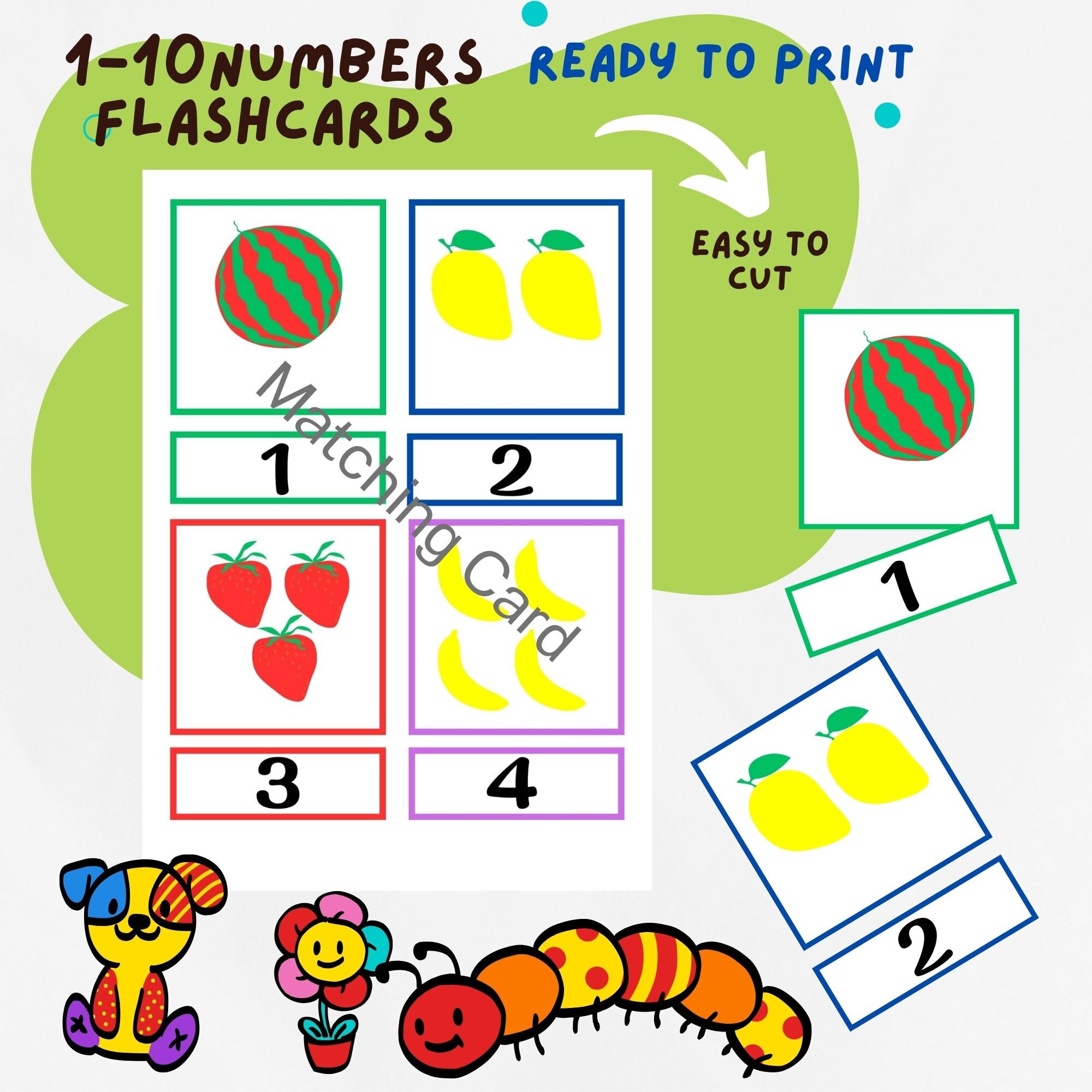 Numbers Flashcards,1-10 Download Card,learning Kit for Toddlers, Kids ...