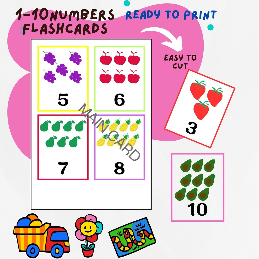 Numbers Flashcards,1-10 Download Card,learning Kit for Toddlers, Kids ...