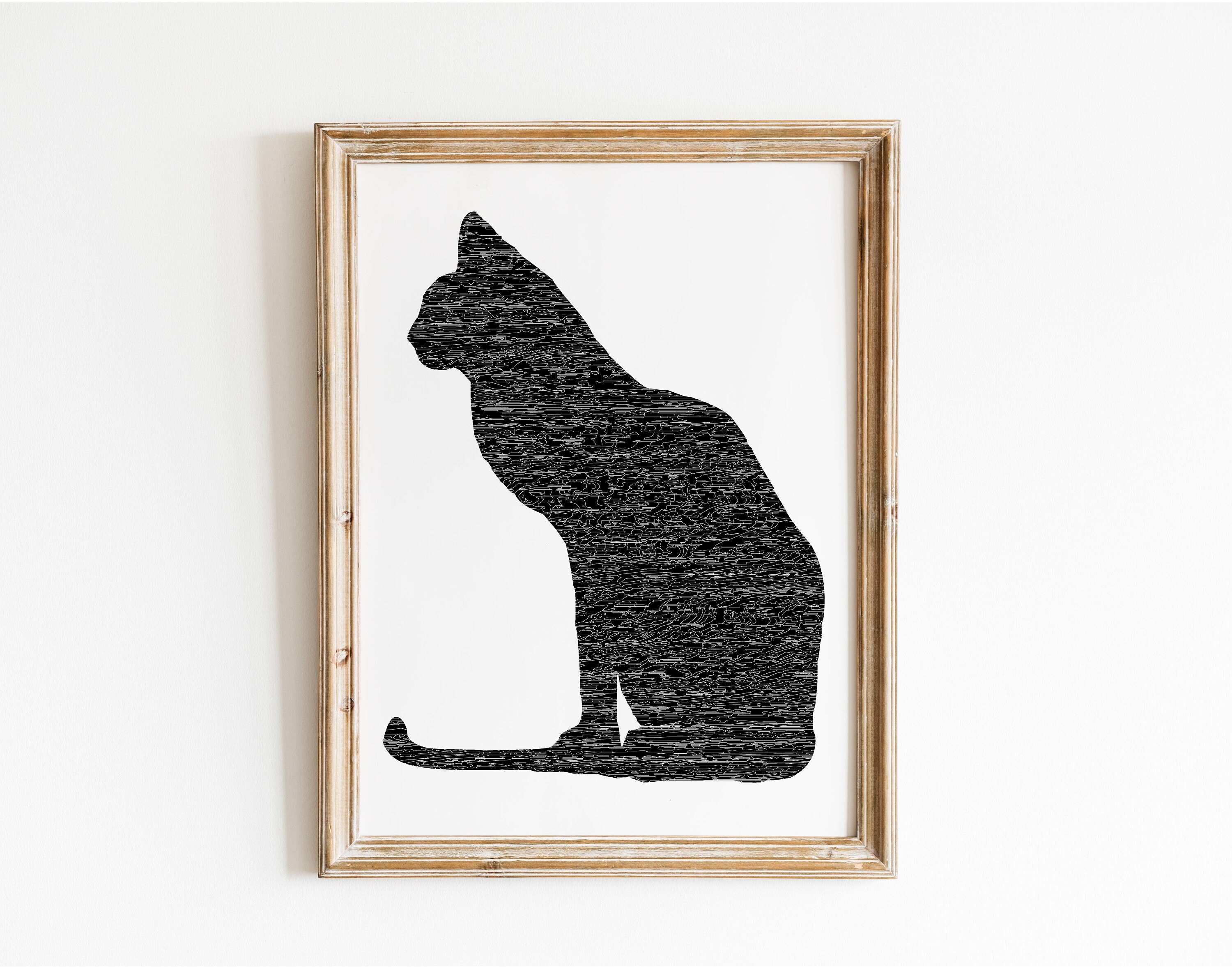 Black Cat Wall Art, Office Decor, Printable Art, Pet Wall Art, Love ...