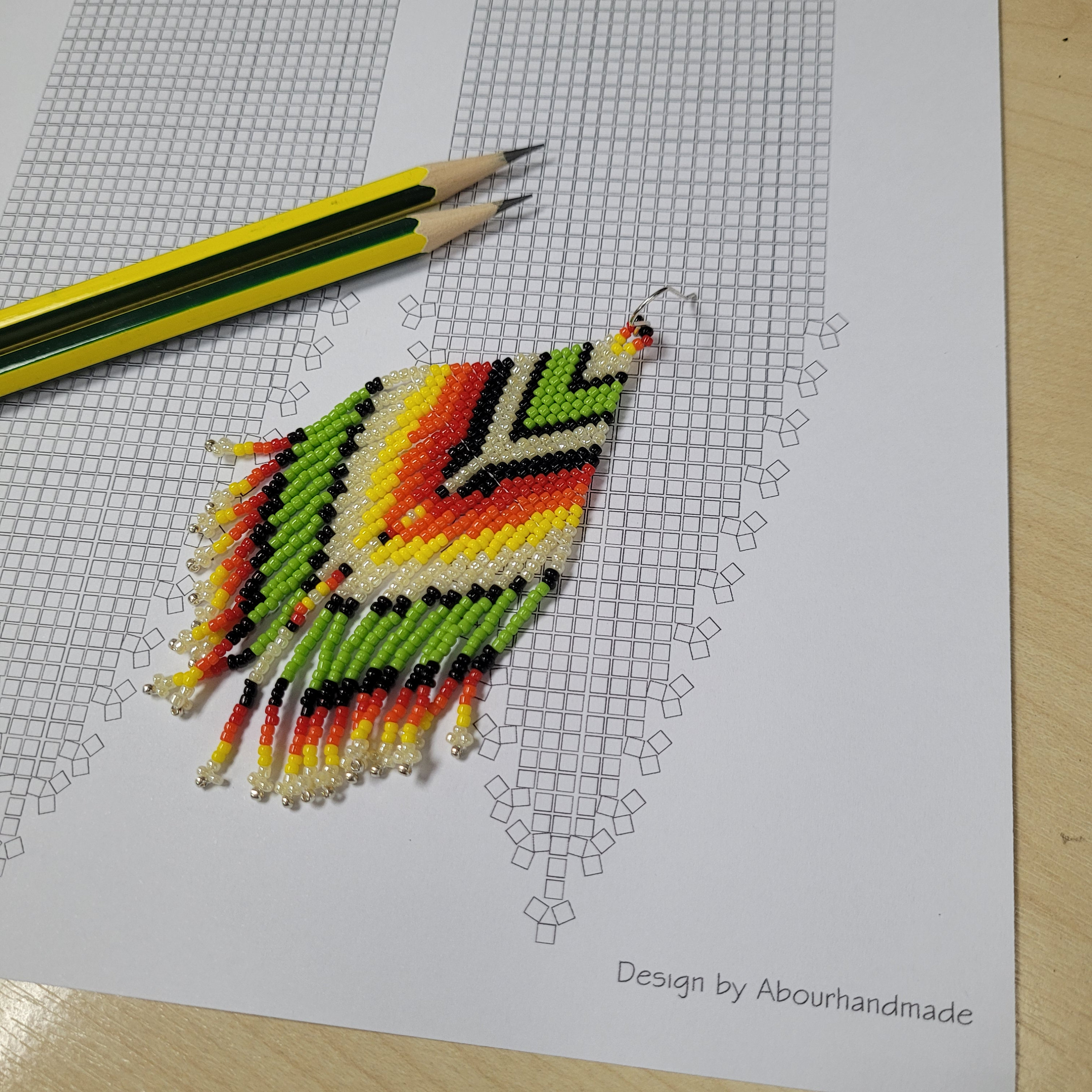 Bead Pattern Earring Graph Paper Templates Seed Beads Earring Instant ...