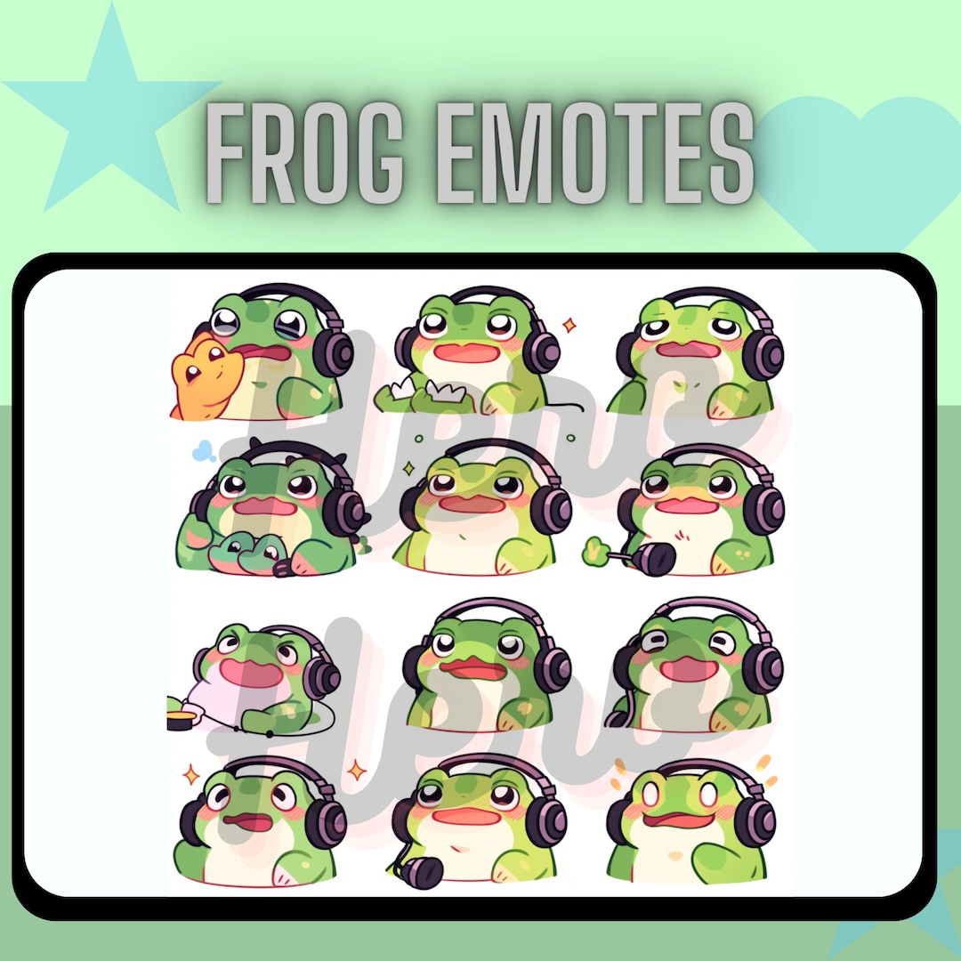 Twitch Emote Cute Kawaii Frogs Sub Badge Subbadge Stream Overlay ...