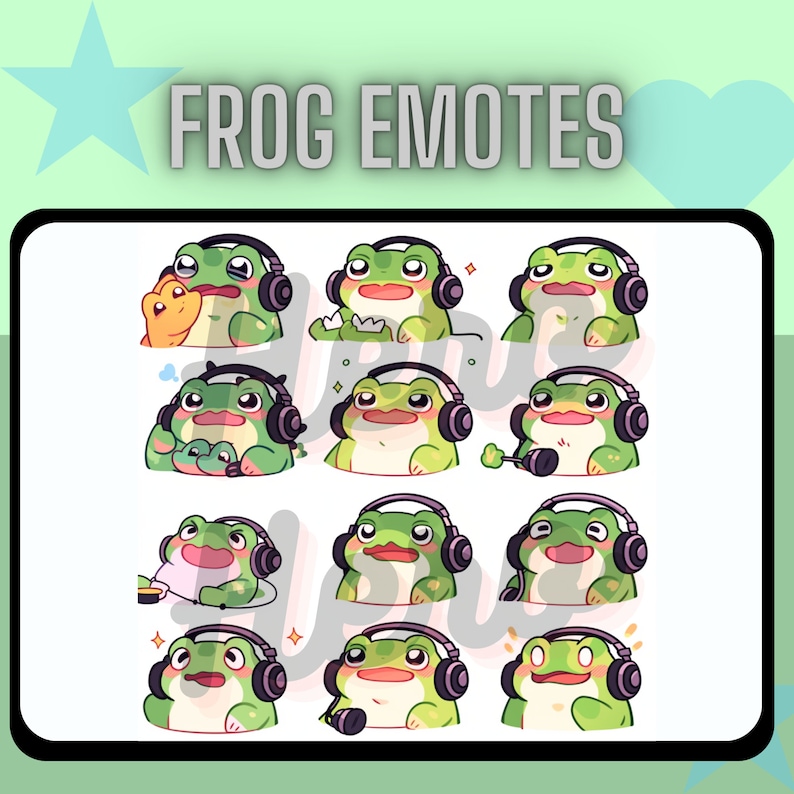 Twitch Emote Cute Kawaii Frogs Sub Badge Subbadge Stream Overlay ...