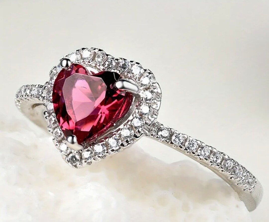Cute Red Heart Shape Ring Perfect Holiday Gift, Birthday Gift ...
