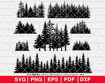 Pine Trees SVG, Forest Svg Bundle, Tree Line Svg, Christmas Tree Svg ...
