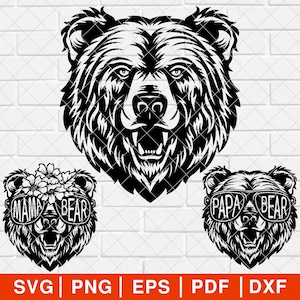 Papa and Mama Bear With Sunglasses SVG, Papa Bear Svg, Mama Bear Svg ...