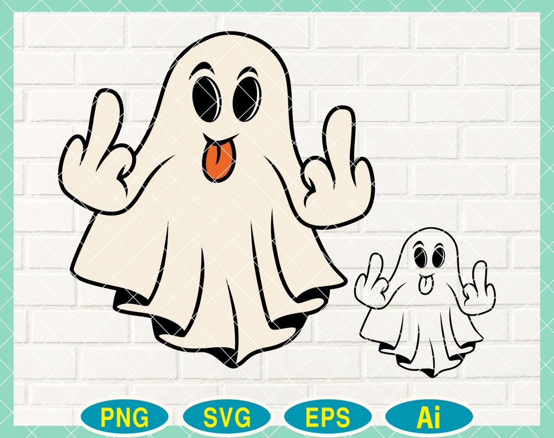 Ghost Middle Finger SVG Halloween Svg Cute Ghost Halloween - Etsy
