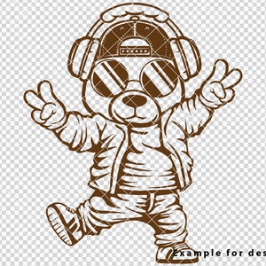 Hip Hop Teddy Bear SVG, Teddy Bear Sunglasses Svg, Cool Teddy Svg ...