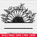 Half Sunflower SVG, Sunflower Border SVG, Split Sunflower Svg ...