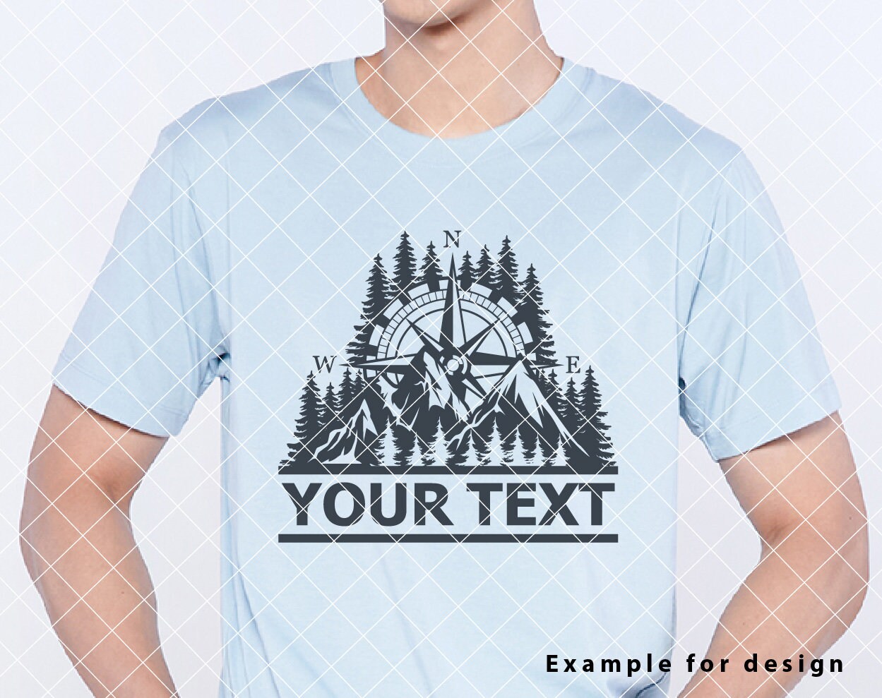 Compass and Mountains SVG, Mountain and Trees Svg, Wilderness Svg ...