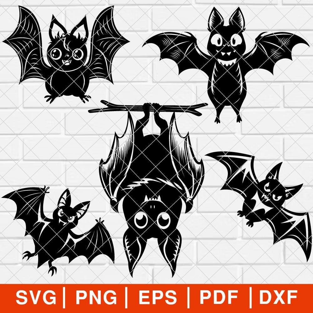 Halloween Bats SVG, Halloween Scene Svg, Cute Bats Svg, Floral Bat Svg ...