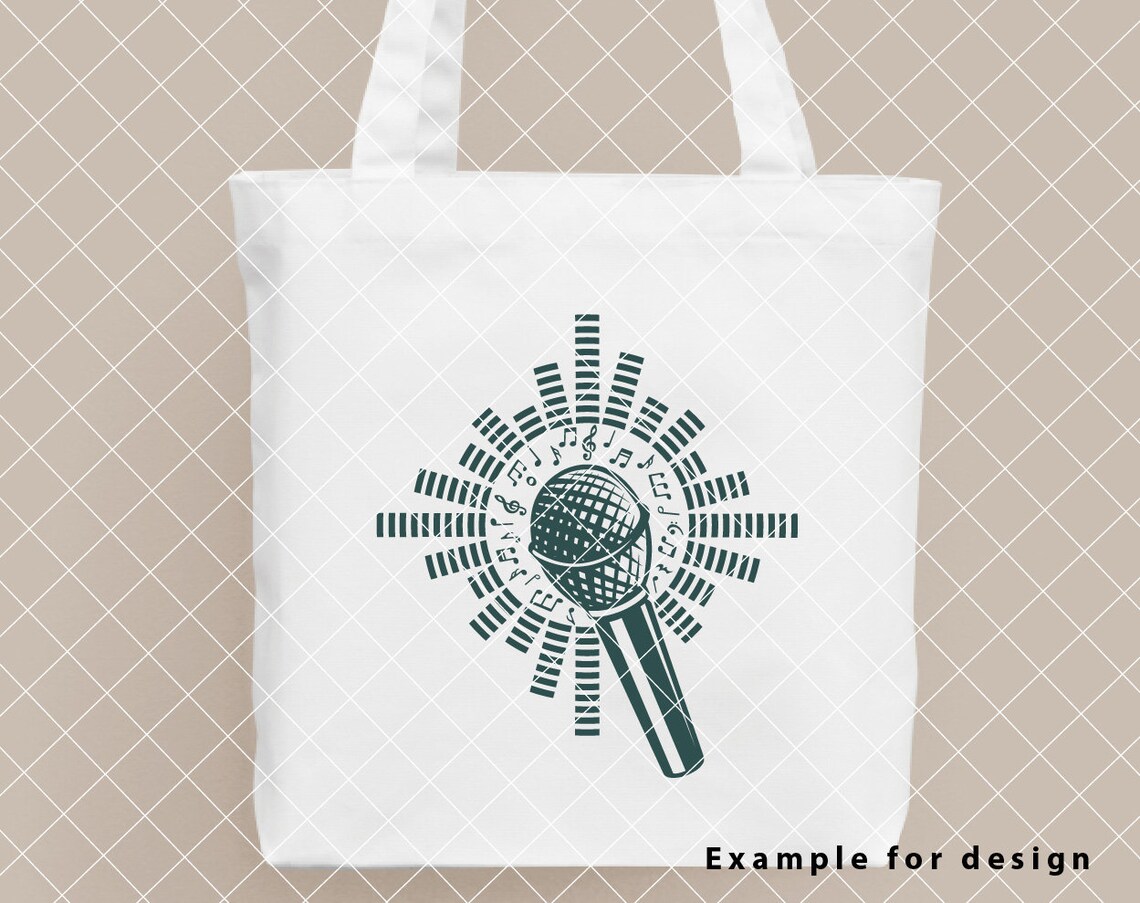 Classic Microphone With Notes SVG, Music Notes SVG Bundle, Music Svg ...