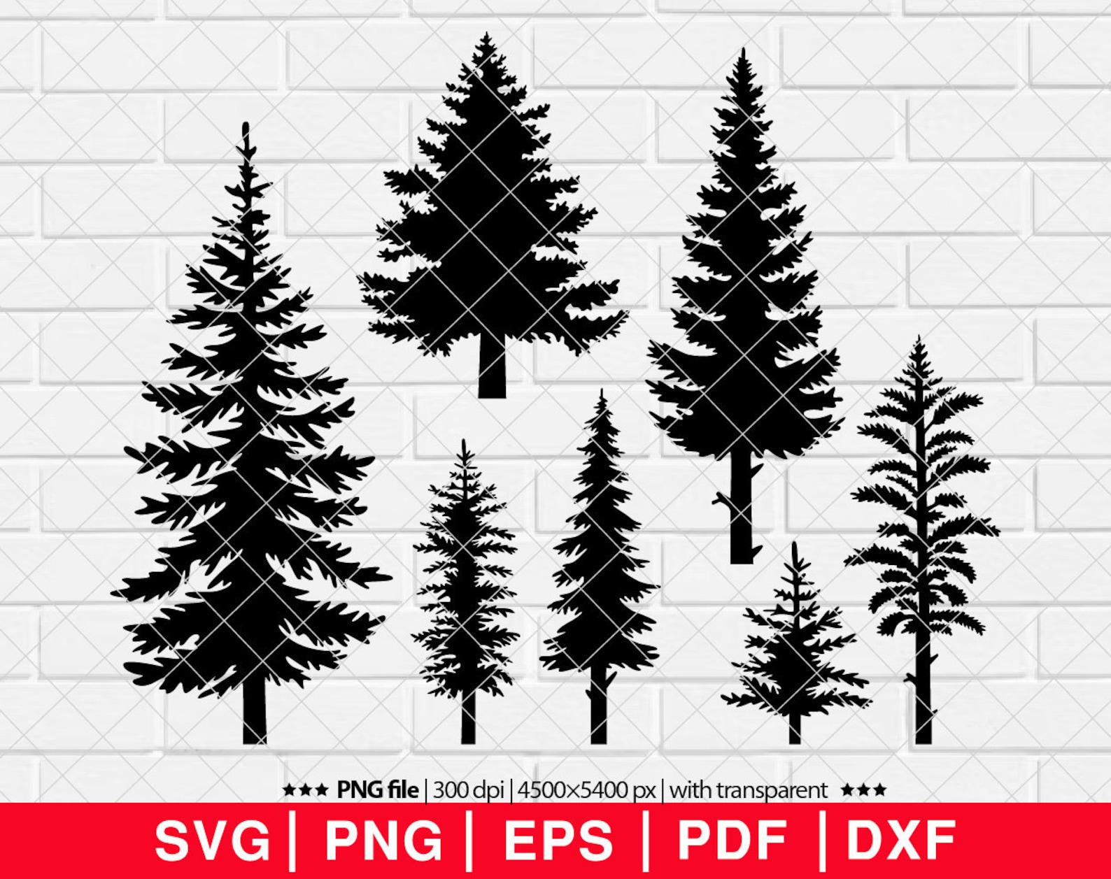 Pine Trees SVG Bundle, Forest Svg, Trees Line Svg, Christmas Tree Svg ...