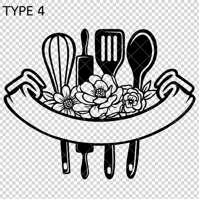 Floral Chef Tools SVG, PNG, Chef Tools Svg, Cooking Tools Svg, Chef ...
