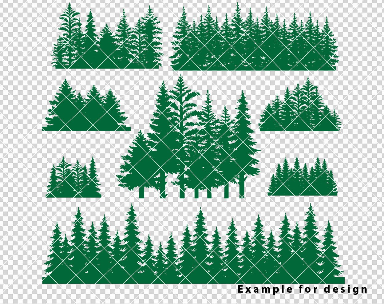 Forest Tree Line SVG, Pine Trees Svg, Forest Svg Bundle, Tree Line Svg ...