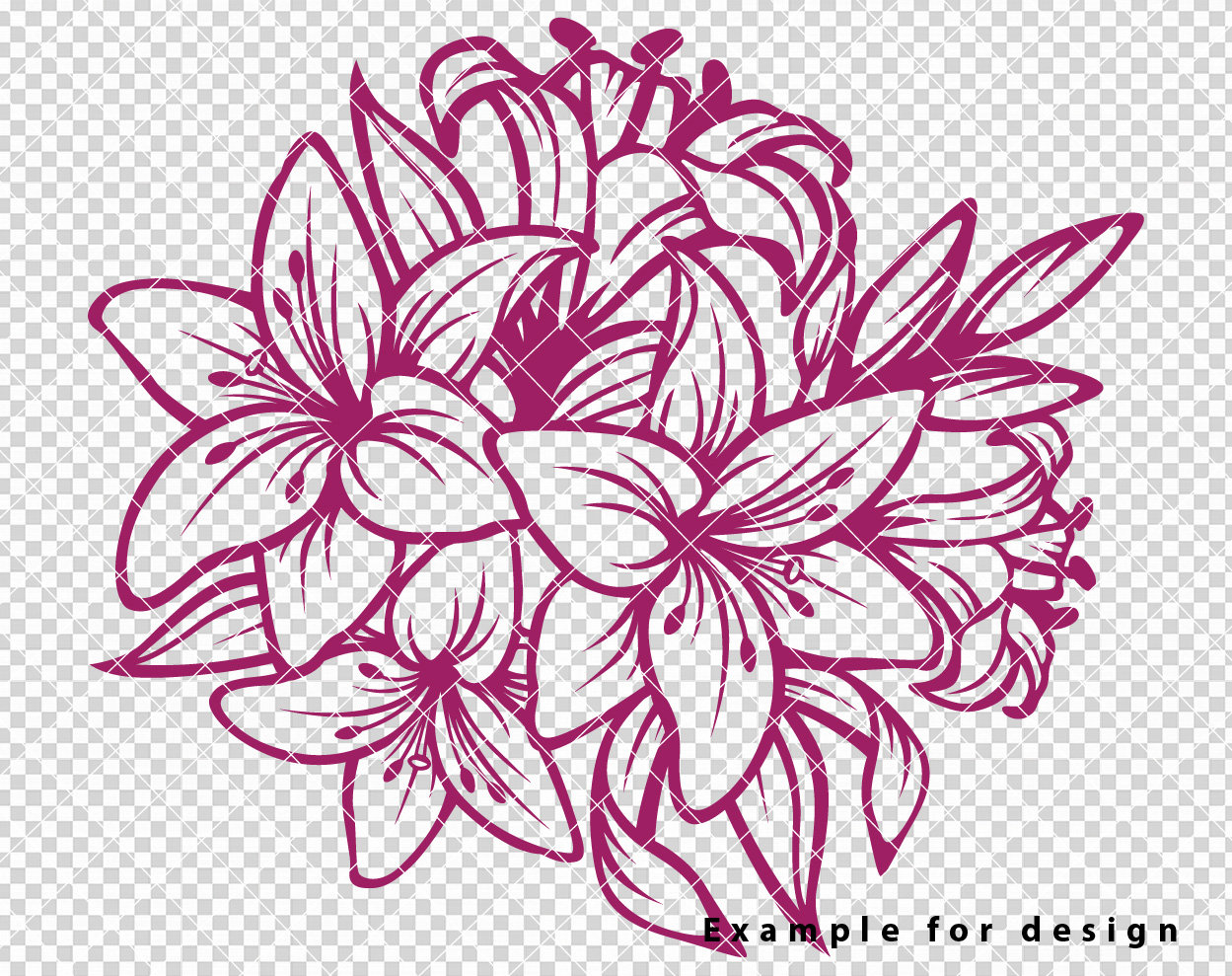 Lily Flowers SVG PNG, Lilies Svg, Flower Bouquet Svg, Floral Svg, Lily ...