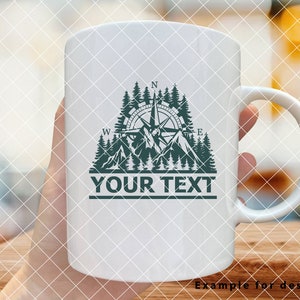 Compass and Mountains SVG, Mountain and Trees Svg, Wilderness Svg ...