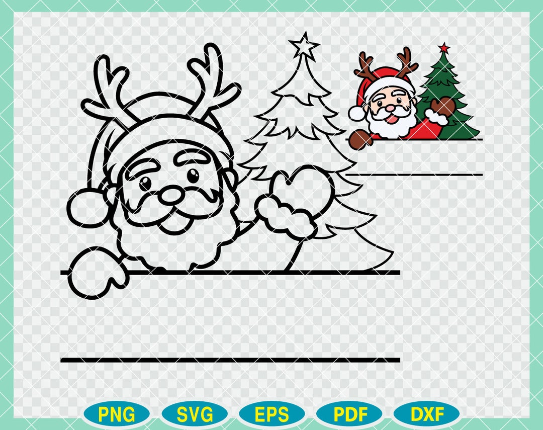 Buy Santa Split Monogram SVG, PNG, Cute Santa Svg, Baby Santa Claus Svg ...