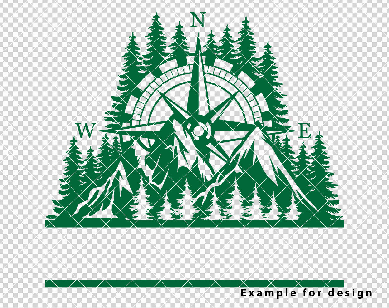 Compass and Mountains SVG, Mountain and Trees Svg, Wilderness Svg ...