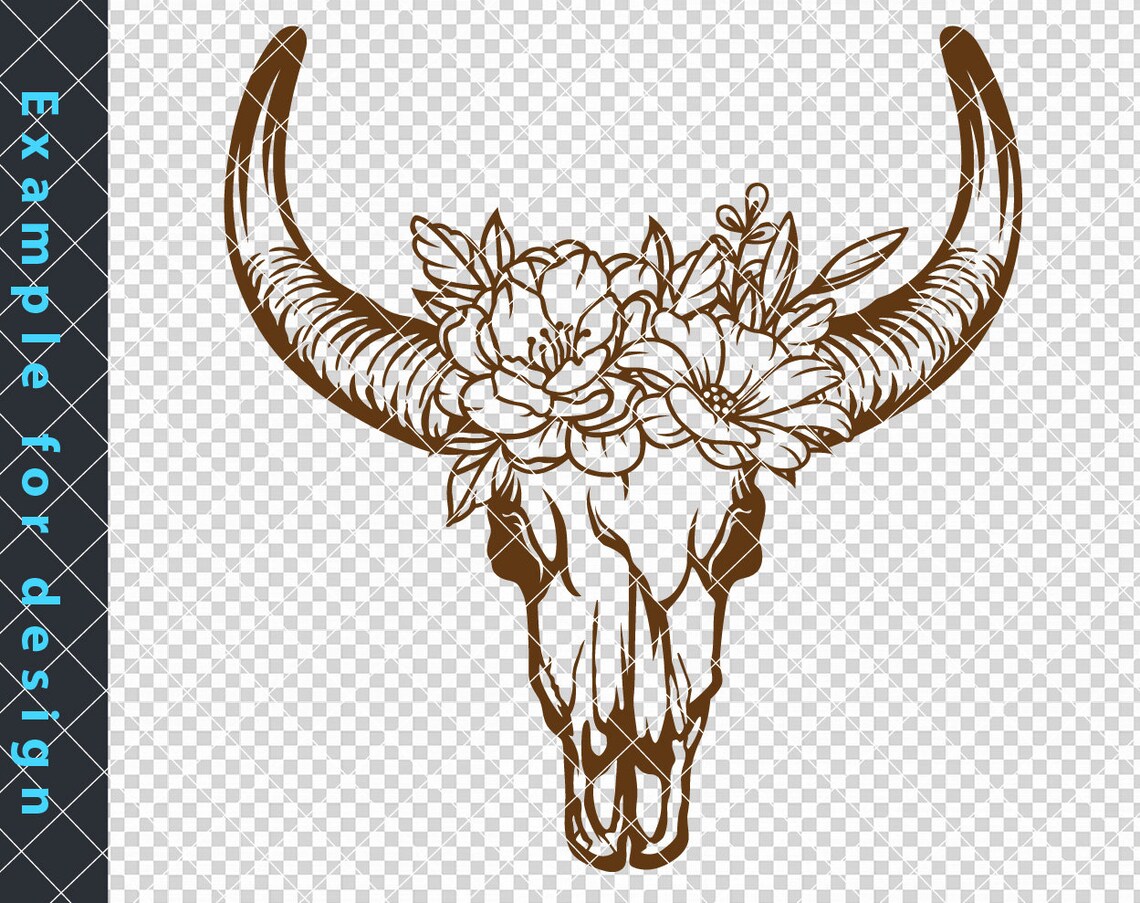 Bull Skull SVG PNG, Cow Skull Svg, Floral Bull Skull Svg, Longhorn ...
