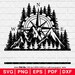 Compass and Mountains SVG, Mountain and Trees Svg, Wilderness Svg ...
