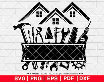 House Repair Builder SVG PNG, Repair Tools Svg, Construction Svg, House ...