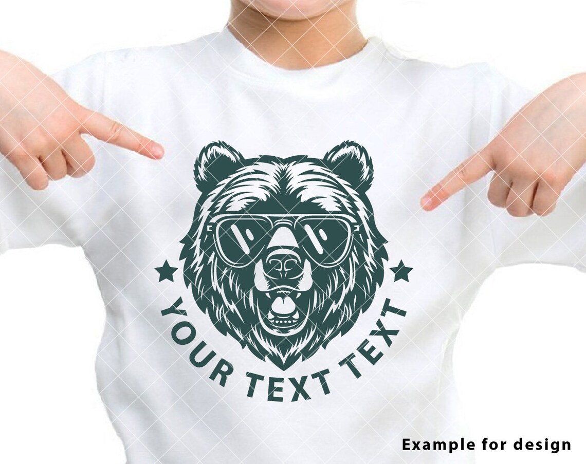 Bear With Sunglasses Svg, Bear Wearing Glasses Svg, Grizzly Bear Svg ...
