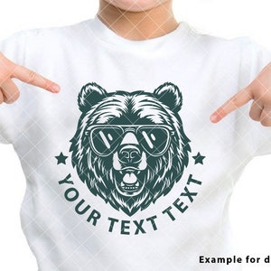 Bear With Sunglasses Svg, Bear Wearing Glasses Svg, Grizzly Bear Svg ...
