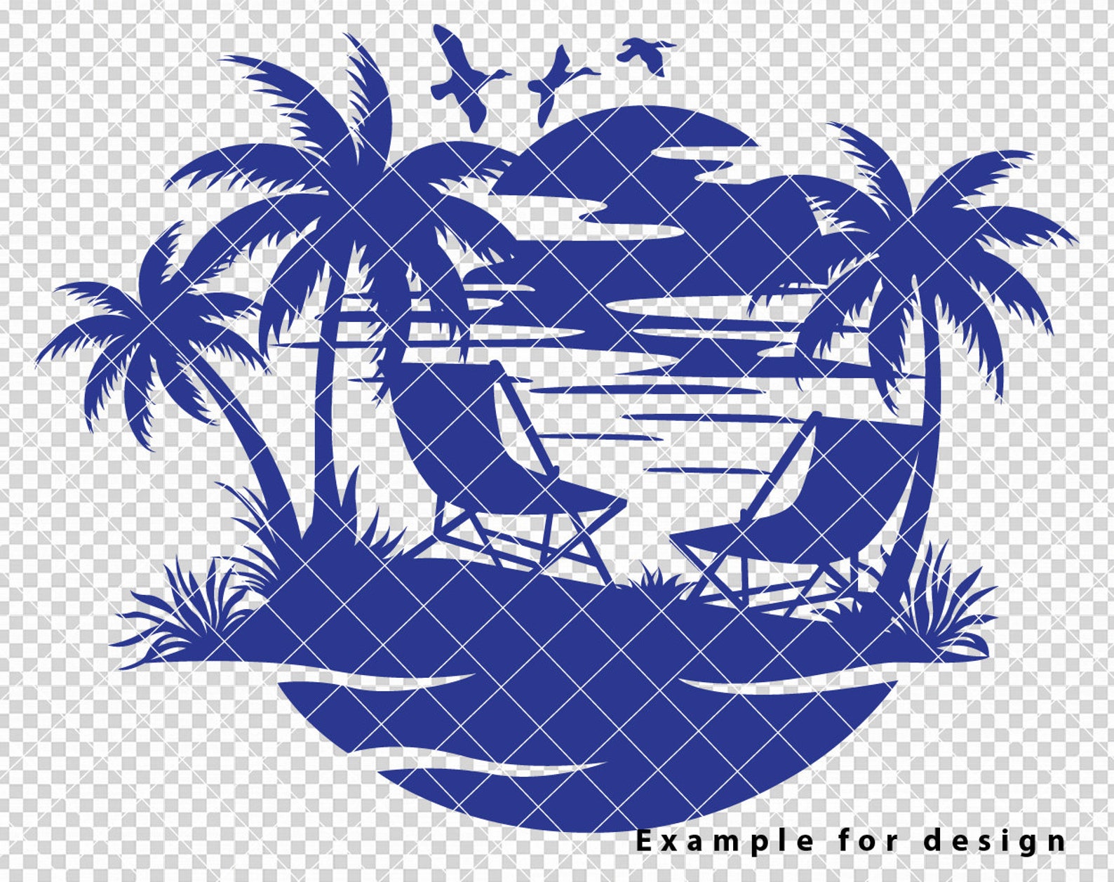Sunset Beach Scene SVG PNG, Beach Moon Svg, Beach Scene Svg, Beach Svg ...