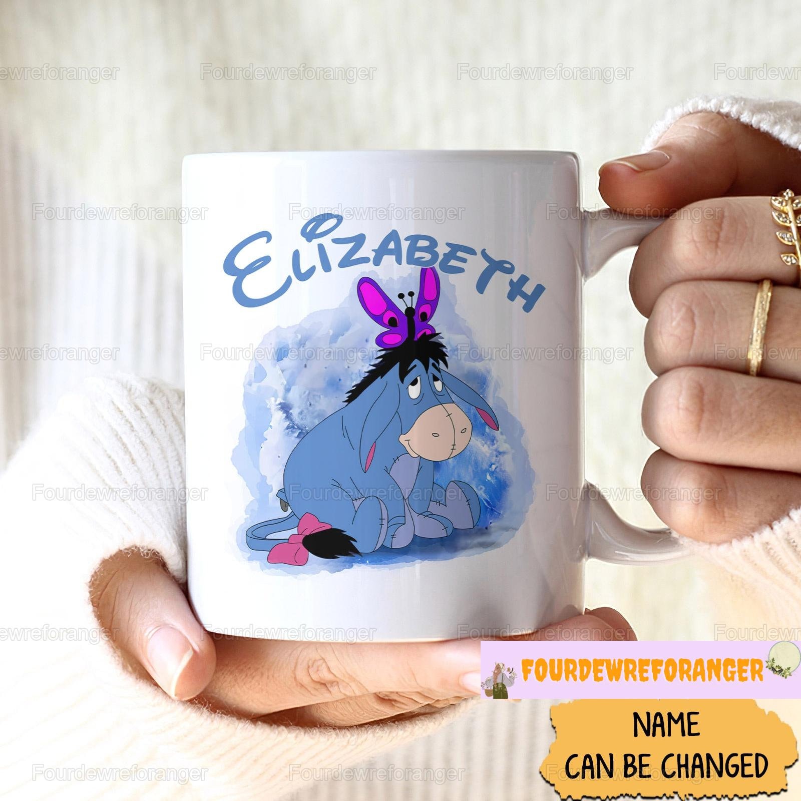 Christmas Personalized Eeyore Mugs, Winnie The Pooh Mug, Eeyore Travel ...