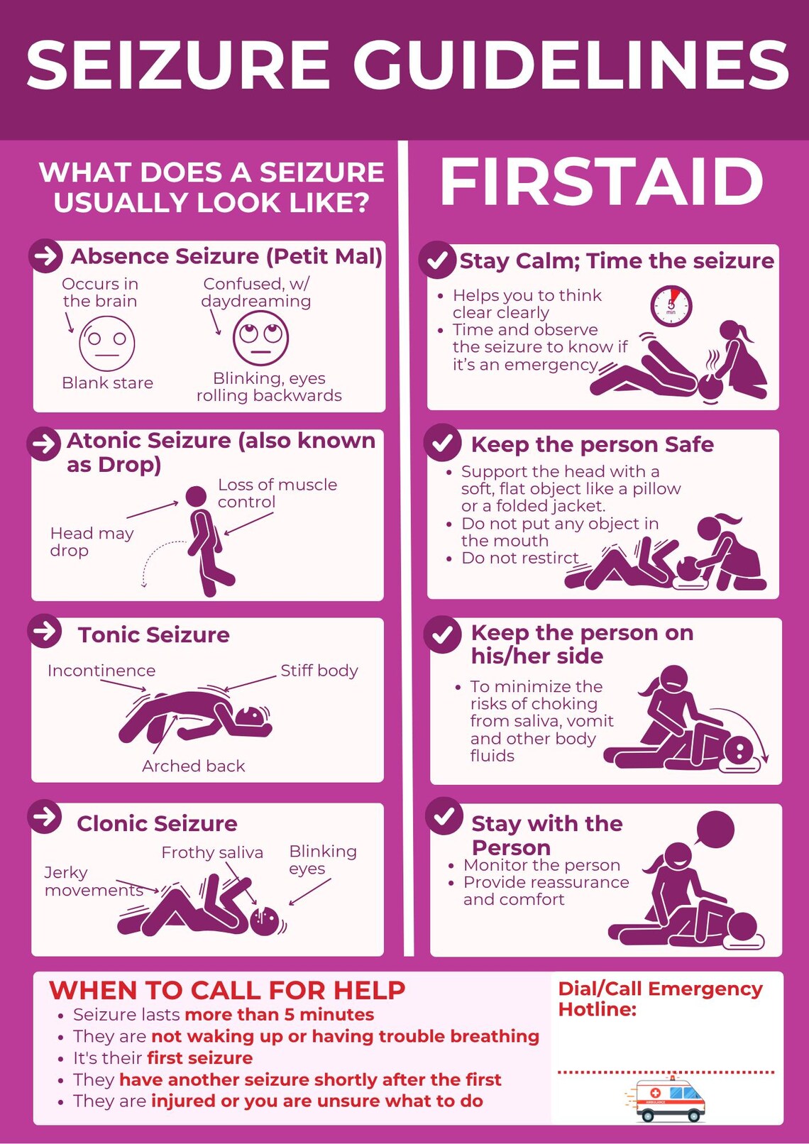 Seizure First Aid & Action Plan for Parent, Caregivers and School Guide ...