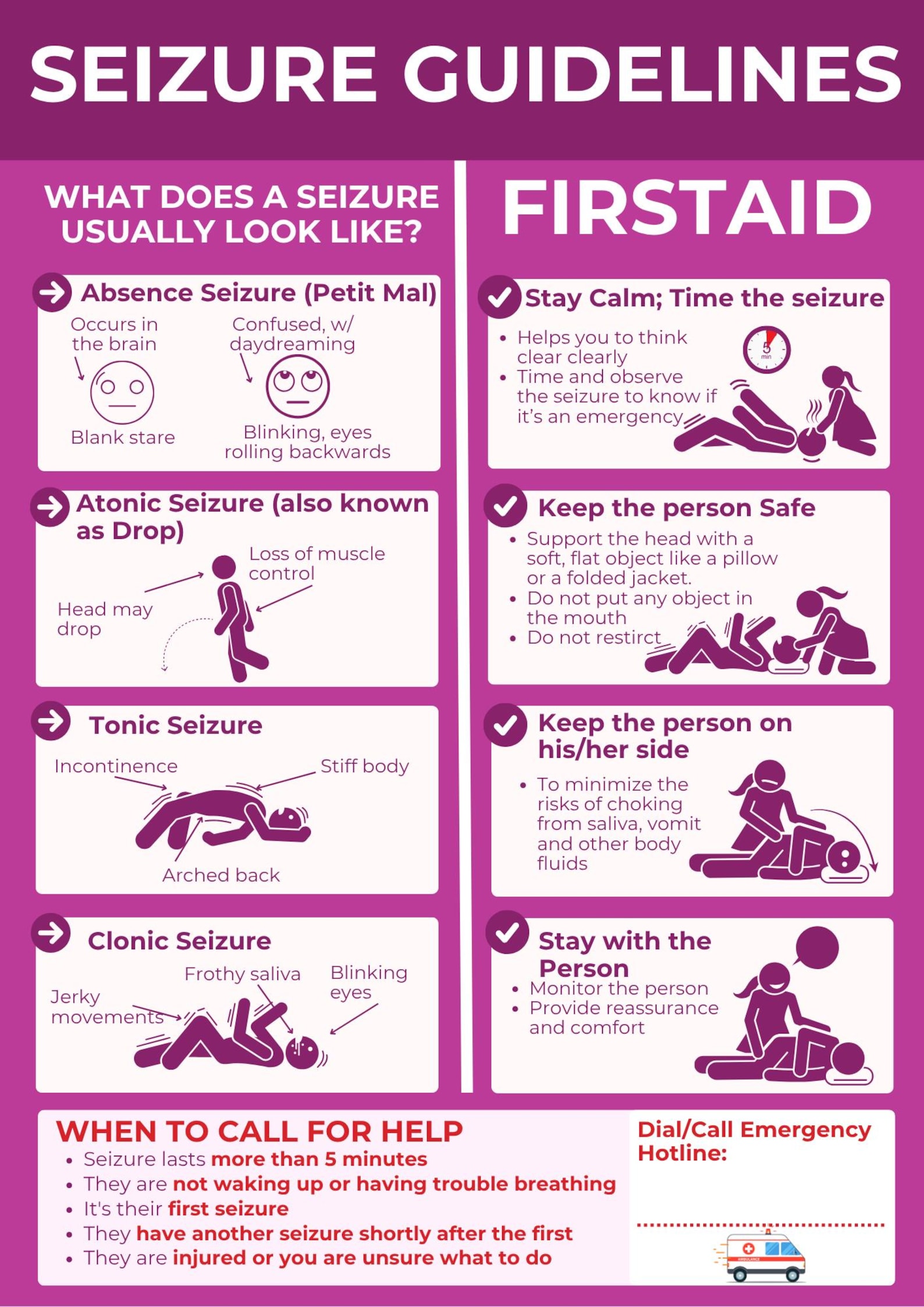 Seizure First Aid & Action Plan for Parent, Caregivers and School Guide ...