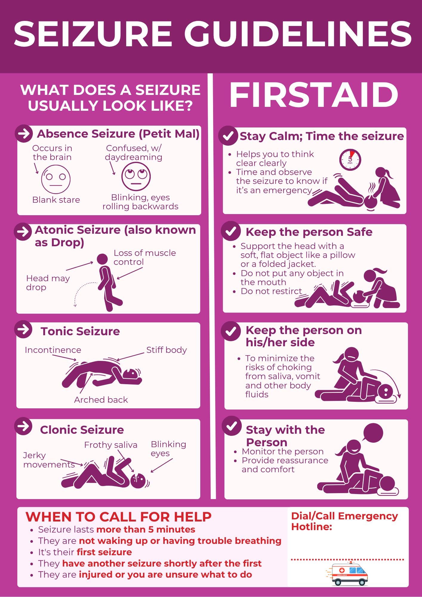 Seizure First Aid & Action Plan for Parent, Caregivers and School Guide ...
