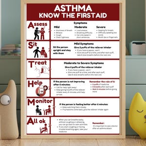 Asthma First Aid Posters—perfect for Classrooms, Homes, and Clinics! - Etsy