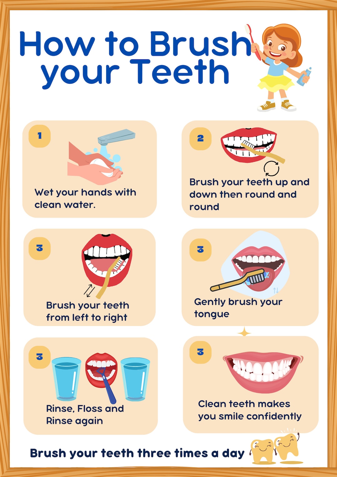 Affiche sur le brossage des dents, Hygiène bucco-dentaire, Santé ...