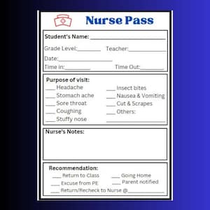 Nurse Pass - Etsy