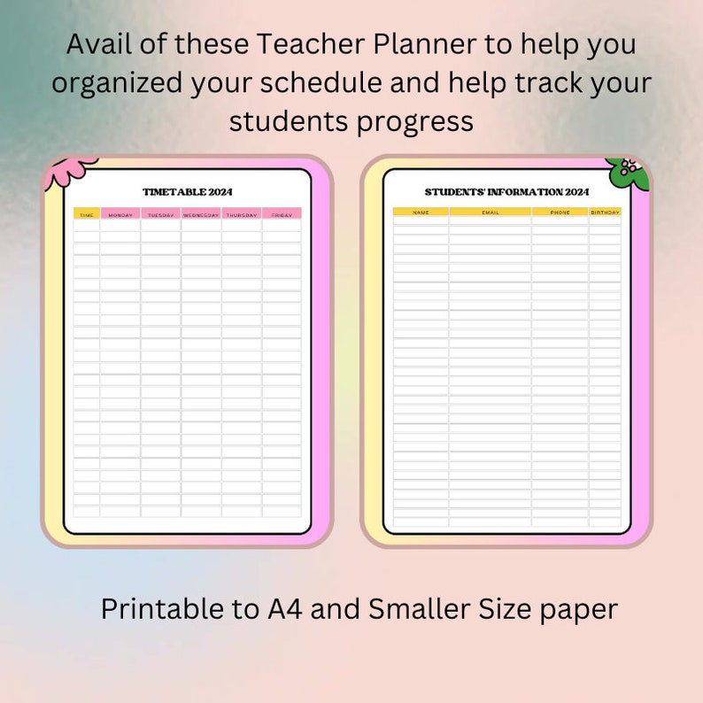 25 Pages Teacher Planner 2024 - Etsy
