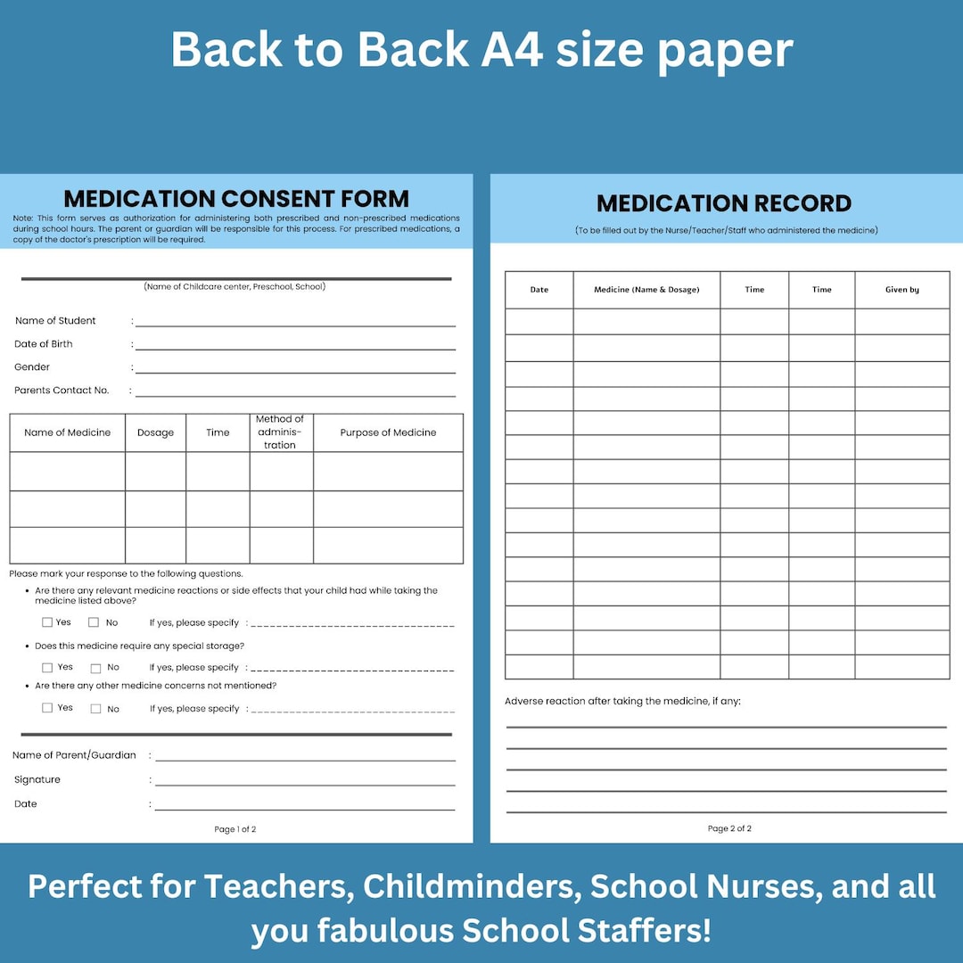Medication Consent Form - Etsy