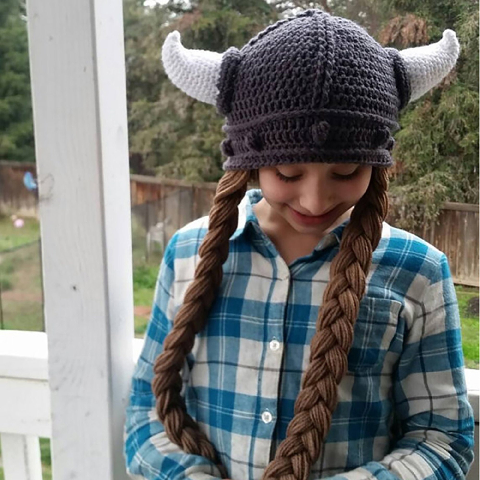 Hand Crochet Hooded Ox Horn Viking Hat Pirate Kid Gift Cute - Etsy