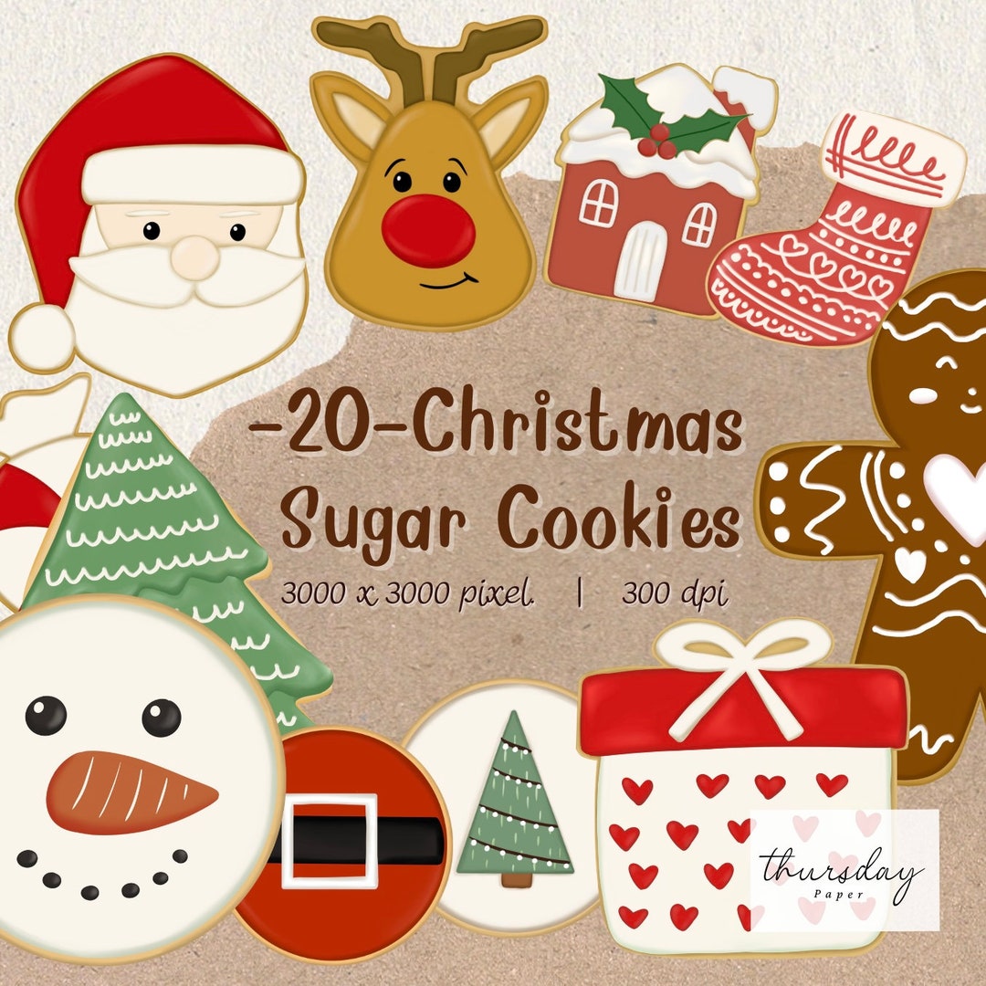 Christmas Clipart, Christmas Sugar Cookies Design Bundle, Png Art ...