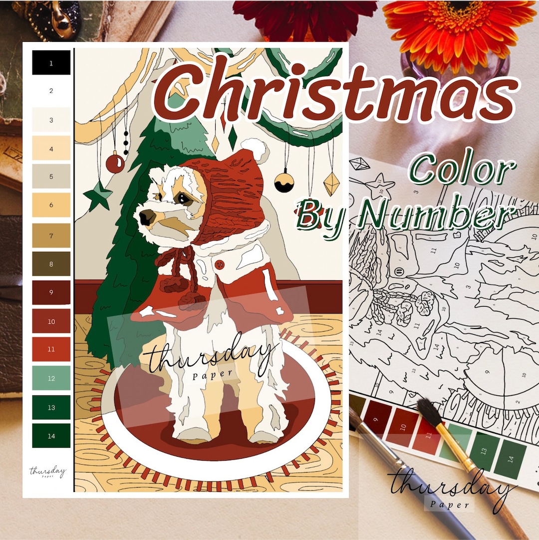 Christmas Color by Number, Paint by Number, Paint Number Adult ...