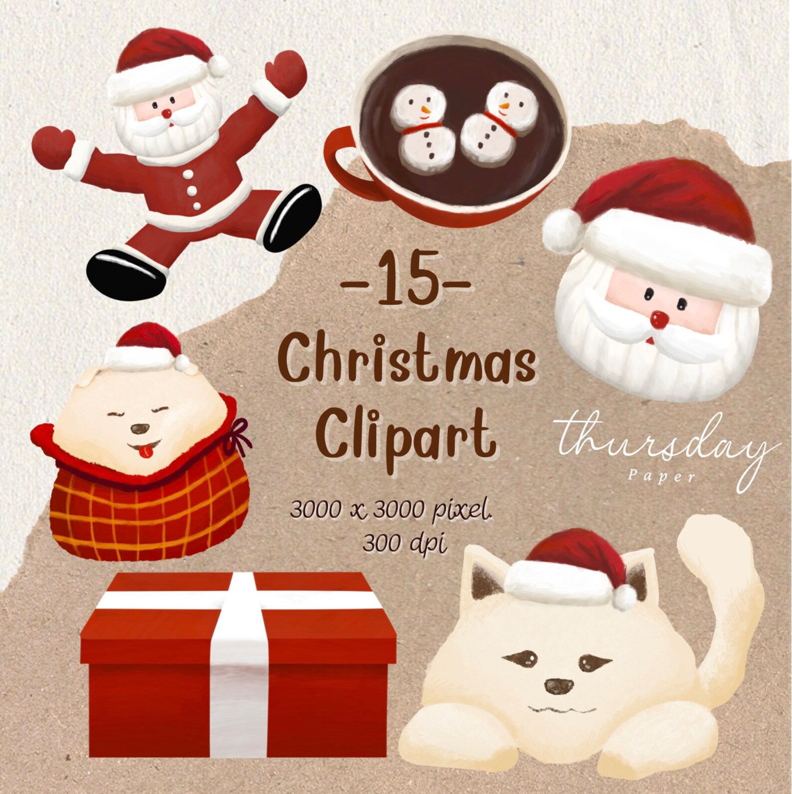 Christmas Clipart Christmas Design Bundle Png Art Bundle - Etsy