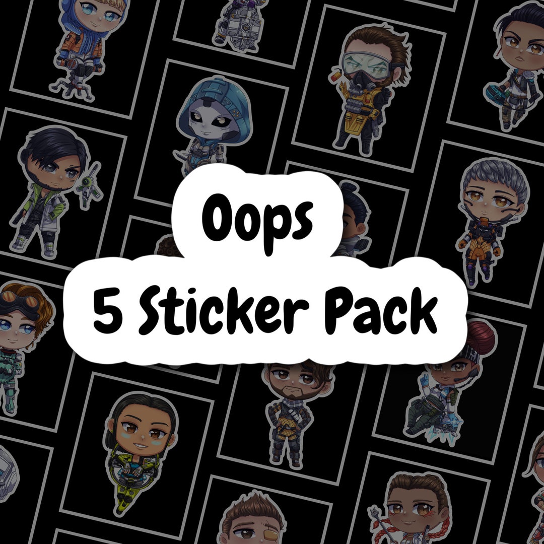 Oops Sticker Pack, Apex Legends Sticker Bundle, 5 Sticker Pack, Vinyl ...